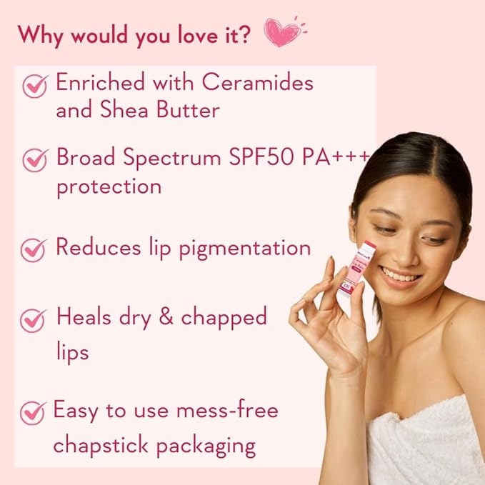 WishCare Tinted Ceramide Lip Balm SPF 50 PA+++ | Kojic Acid, Niacinami – HerbalPlanet